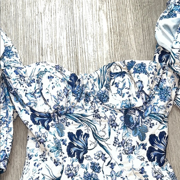 House of CB | Dresses | House Of Cb Floral Offshoulder Dress With Puff ...